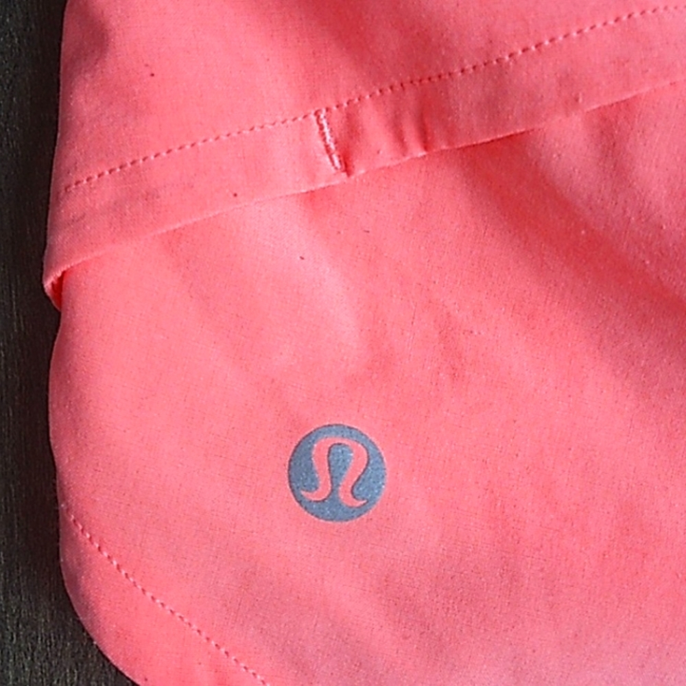 Lululemon Neon Peach And Pink Lycra Running Shorts Wo… - Gem
